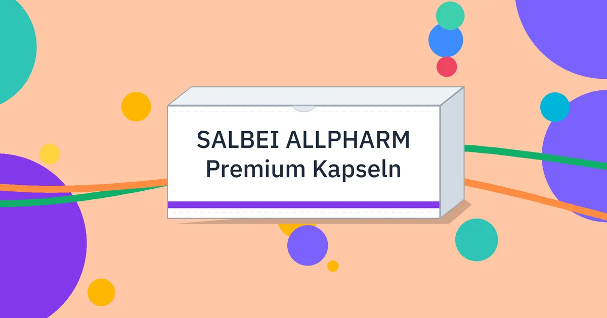 Symbolbild: Packung mit der Aufschrift SALBEI ALLPHARM Premium Kapseln (PZN 19658653) – Verfügbarkeit und Bezug in Apotheken in Frankfurt am Main