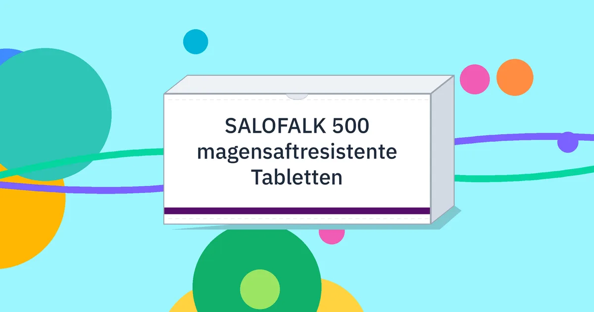 Symbolbild: Packung mit der Aufschrift SALOFALK 500 magensaftresistente Tabletten (PZN 07371662) – Verfügbarkeit und Bezug in Apotheken in Frankfurt am Main