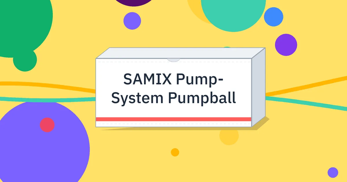 Symbolbild: Packung mit der Aufschrift SAMIX Pump-System Pumpball (PZN 11481310) – Verfügbarkeit und Bezug in Apotheken in Frankfurt am Main