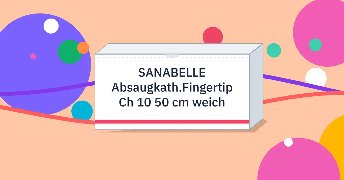 Symbolbild: Packung mit der Aufschrift SANABELLE Absaugkath.Fingertip Ch 10 50 cm weich (PZN 05522944) – Verfügbarkeit und Bezug in Apotheken in Frankfurt am Main