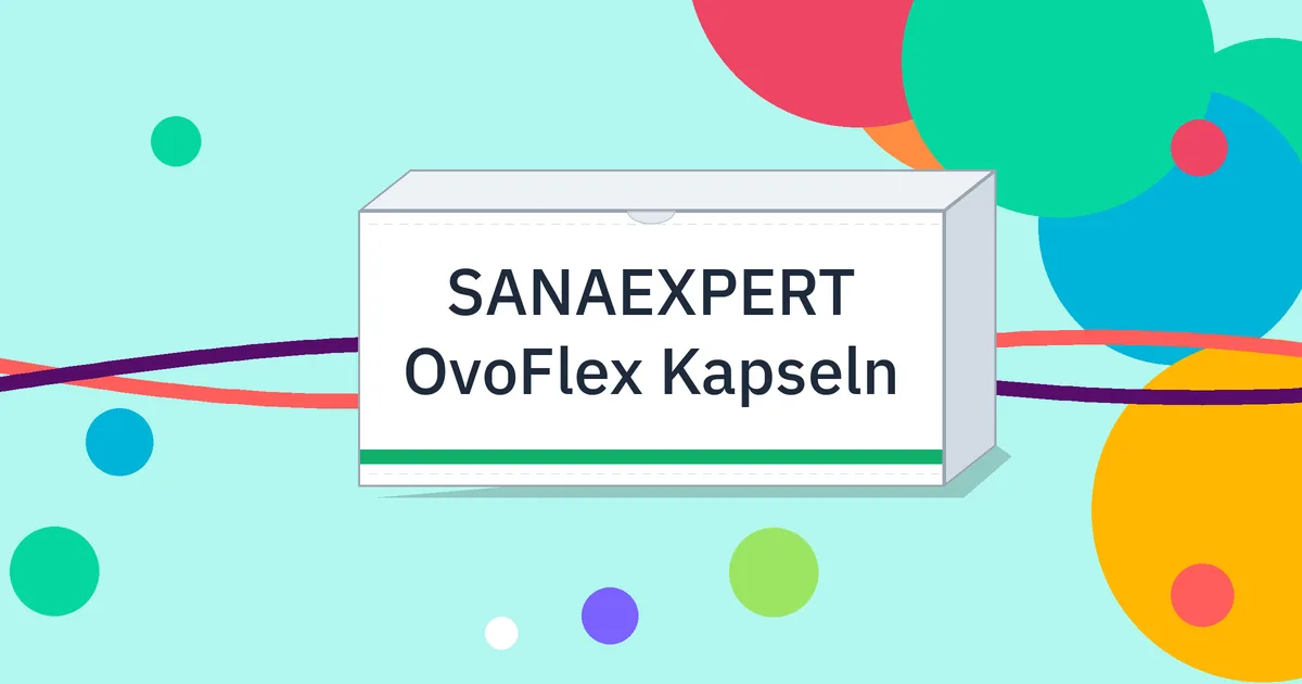 Symbolbild: Packung mit der Aufschrift SANAEXPERT OvoFlex Kapseln (PZN 17481587) – Verfügbarkeit und Bezug in Apotheken in Frankfurt am Main
