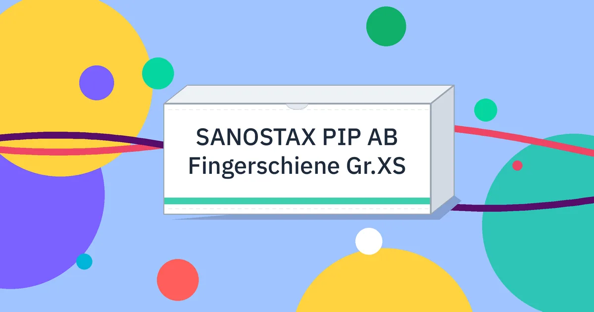 Symbolbild: Packung mit der Aufschrift SANOSTAX PIP AB Fingerschiene Gr.XS (PZN 10268904) – Verfügbarkeit und Bezug in Apotheken in Frankfurt am Main