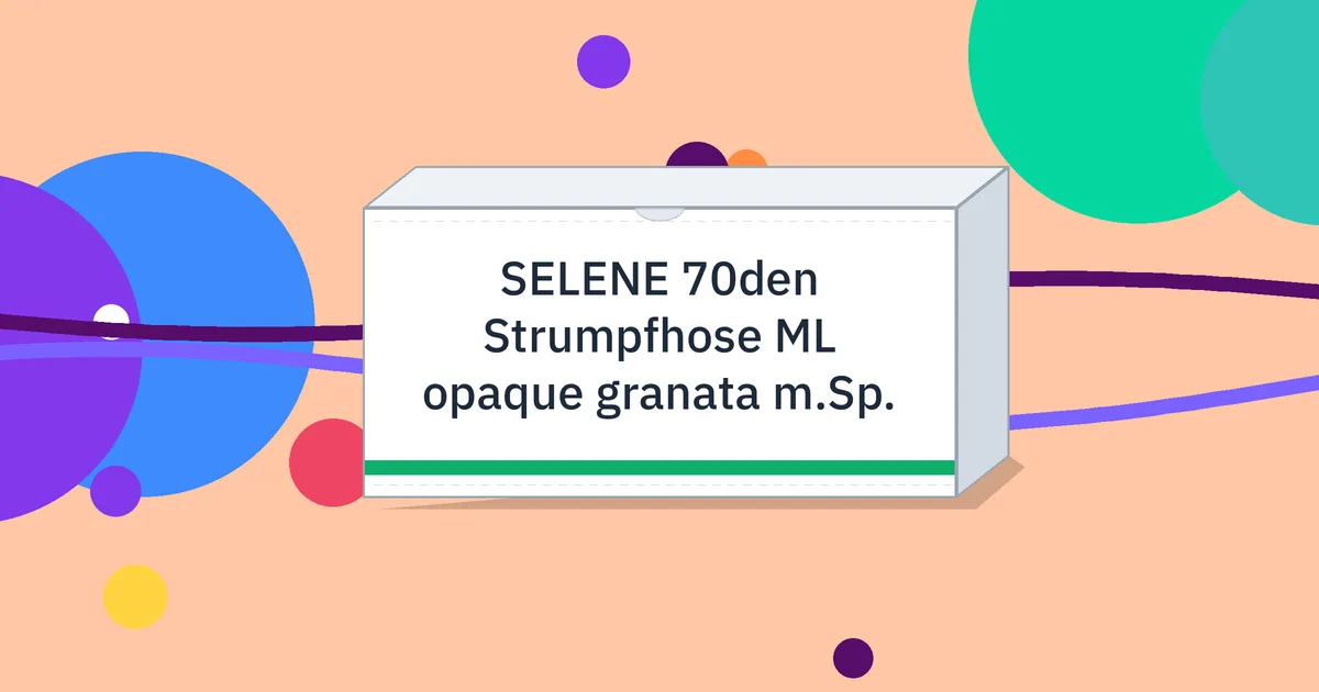 Symbolbild: Packung mit der Aufschrift SELENE 70den Strumpfhose ML opaque granata m.Sp. (PZN 16173889) – Verfügbarkeit und Bezug in Apotheken in Frankfurt am Main