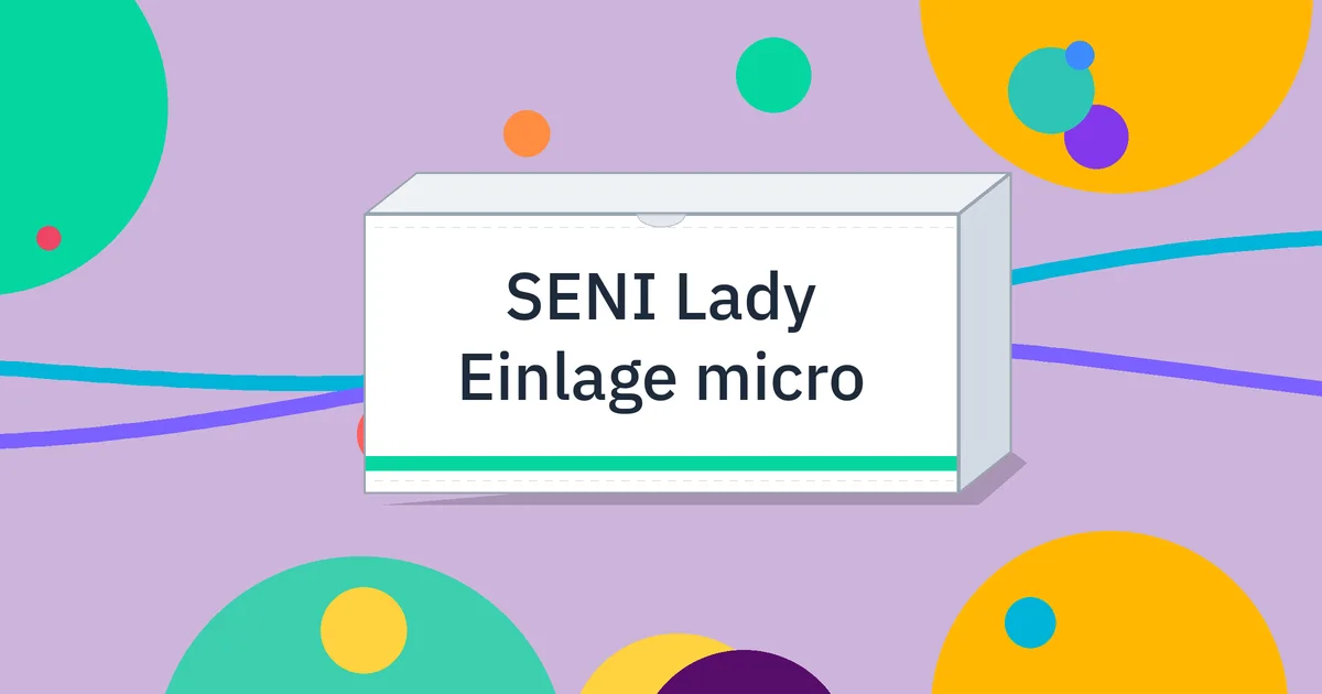 Symbolbild: Packung mit der Aufschrift SENI Lady Einlage micro (PZN 16734365) – Verfügbarkeit und Bezug in Apotheken in Frankfurt am Main