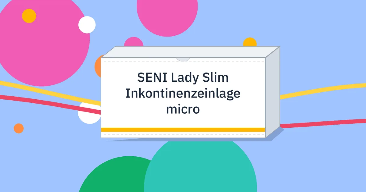 Symbolbild: Packung mit der Aufschrift SENI Lady Slim Inkontinenzeinlage micro (PZN 16617240) – Verfügbarkeit und Bezug in Apotheken in Frankfurt am Main