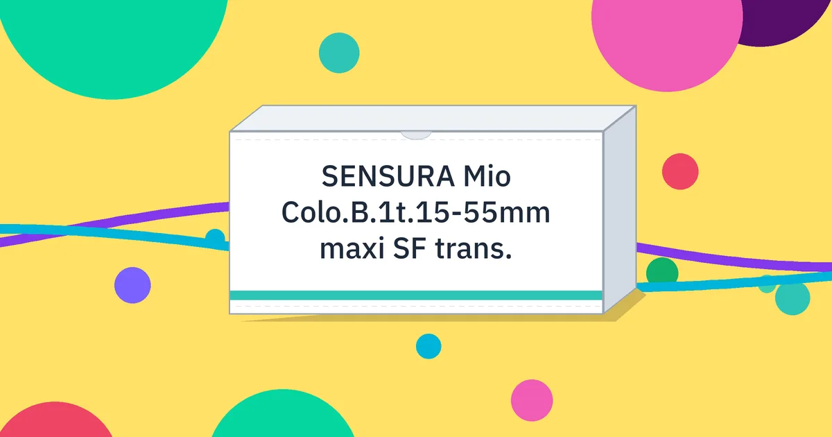Symbolbild: Packung mit der Aufschrift SENSURA Mio Colo.B.1t.15-55mm maxi SF trans. (PZN 10201768) – Verfügbarkeit und Bezug in Apotheken in Frankfurt am Main