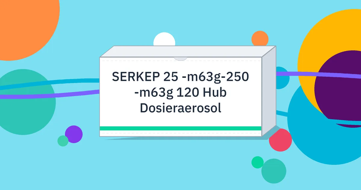 Symbolbild: Packung mit der Aufschrift SERKEP 25 -m63g-250 -m63g 120 Hub Dosieraerosol (PZN 11000894) – Verfügbarkeit und Bezug in Apotheken in Frankfurt am Main