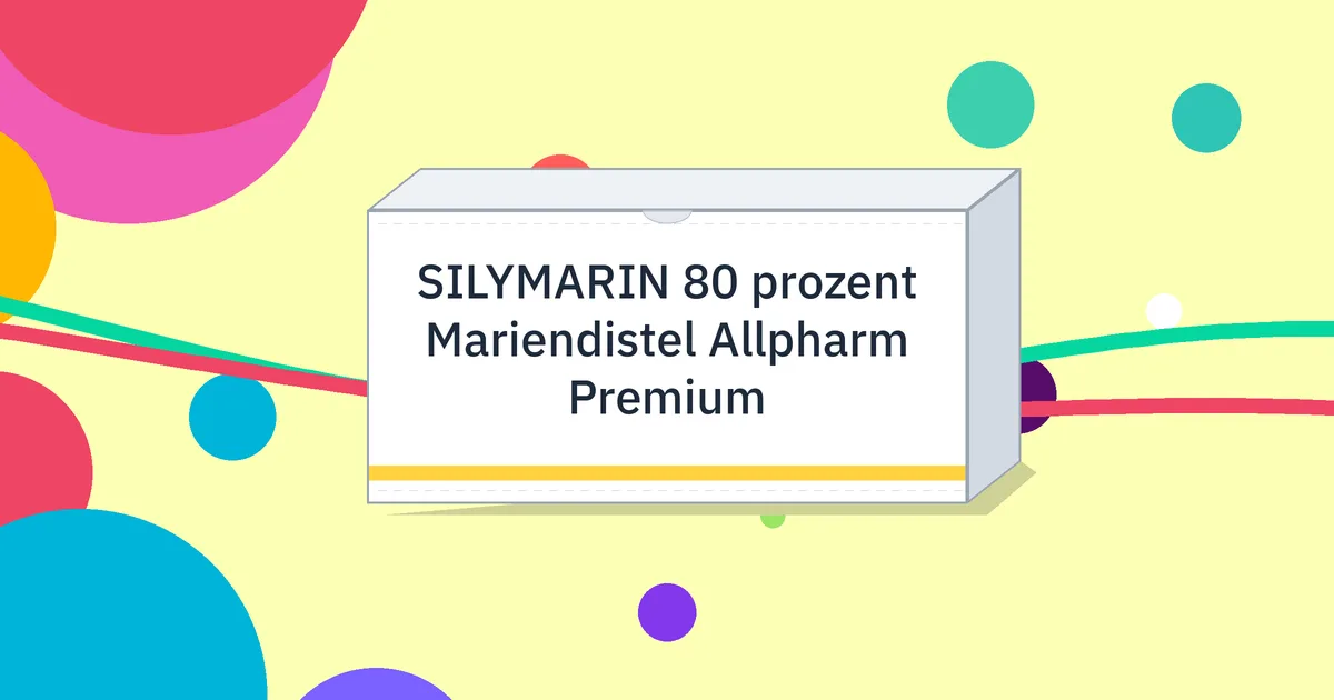 Symbolbild: Packung mit der Aufschrift SILYMARIN 80 prozent Mariendistel Allpharm Premium (PZN 19658570) – Verfügbarkeit und Bezug in Apotheken in Frankfurt am Main