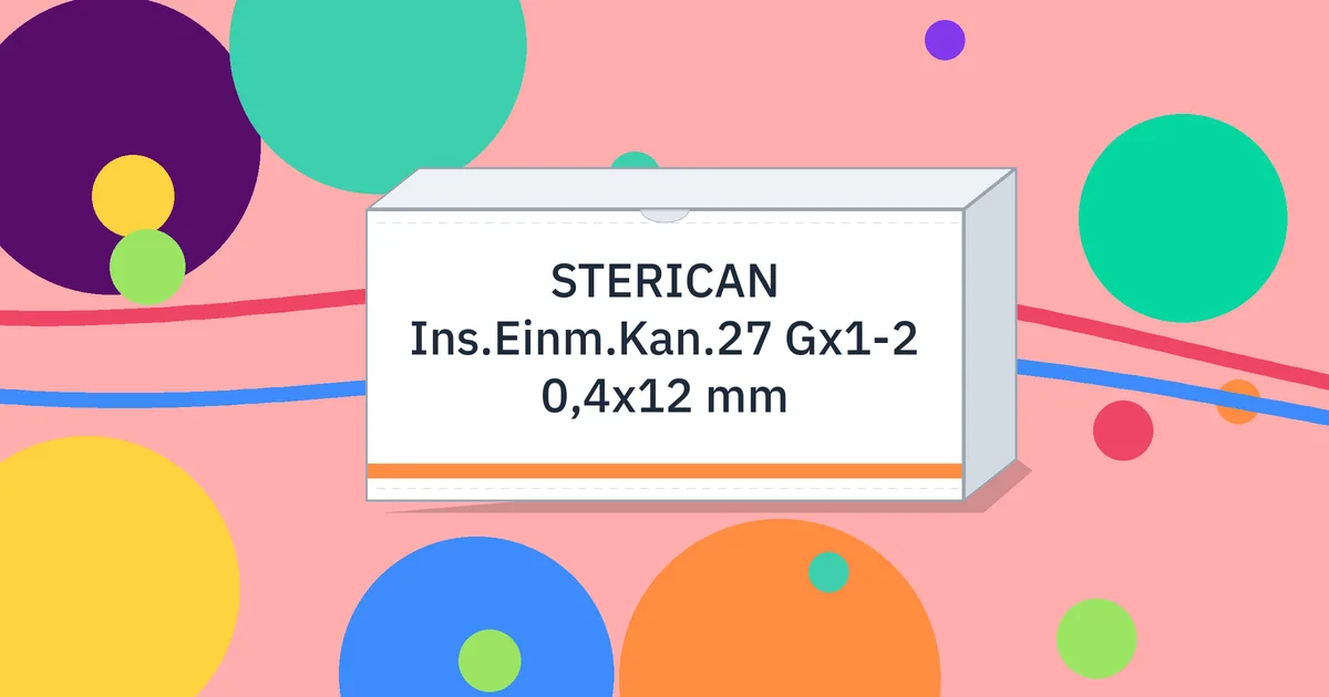 Symbolbild: Packung mit der Aufschrift STERICAN Ins.Einm.Kan.27 Gx1-2 0,4x12 mm (PZN 01105273) – Verfügbarkeit und Bezug in Apotheken in Frankfurt am Main