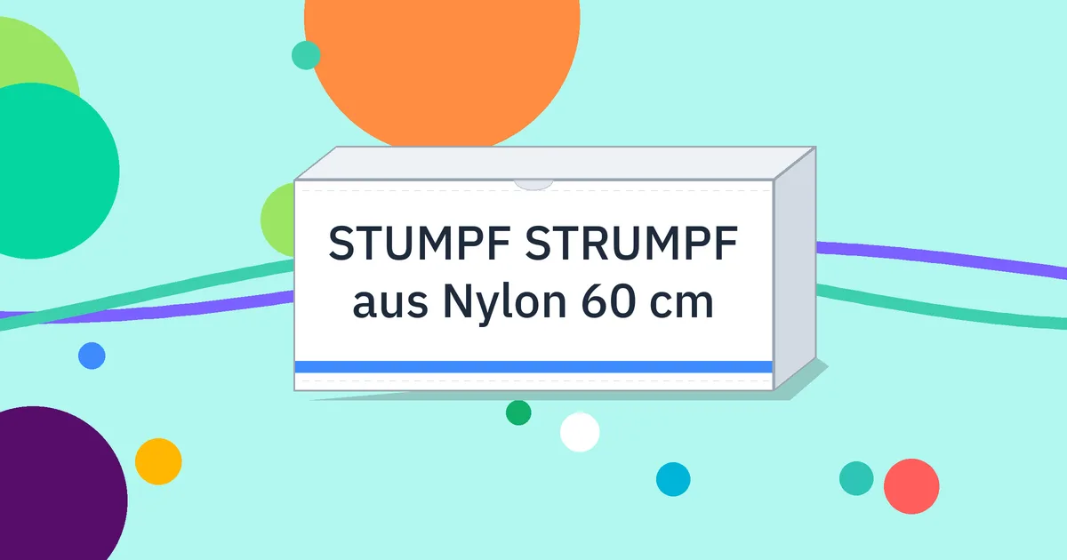 Symbolbild: Packung mit der Aufschrift STUMPF STRUMPF aus Nylon 60 cm (PZN 04865168) – Verfügbarkeit und Bezug in Apotheken in Frankfurt am Main