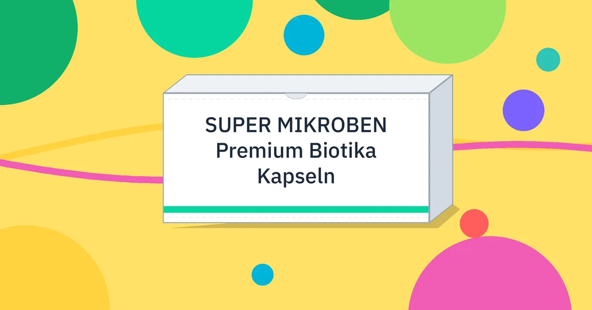 Symbolbild: Packung mit der Aufschrift SUPER MIKROBEN Premium Biotika Kapseln (PZN 18313863) – Verfügbarkeit und Bezug in Apotheken in Frankfurt am Main