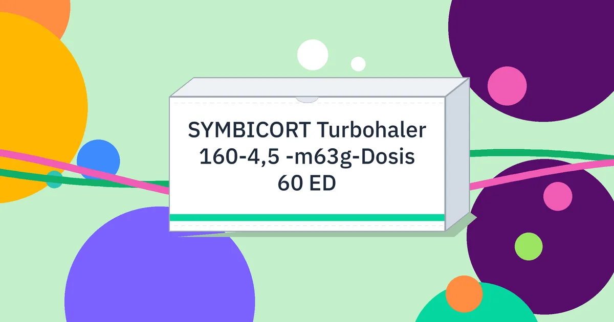 Symbolbild: Packung mit der Aufschrift SYMBICORT Turbohaler 160-4,5 -m63g-Dosis 60 ED (PZN 03652878) – Verfügbarkeit und Bezug in Apotheken in Frankfurt am Main