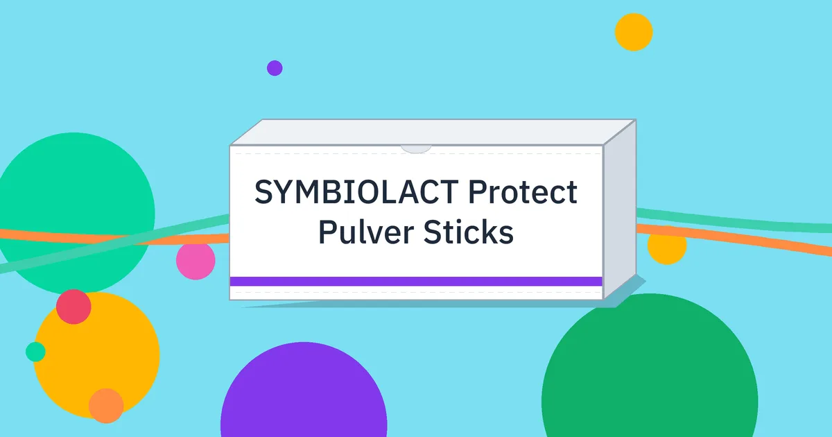 Symbolbild: Packung mit der Aufschrift SYMBIOLACT Protect Pulver Sticks (PZN 17552749) – Verfügbarkeit und Bezug in Apotheken in Frankfurt am Main