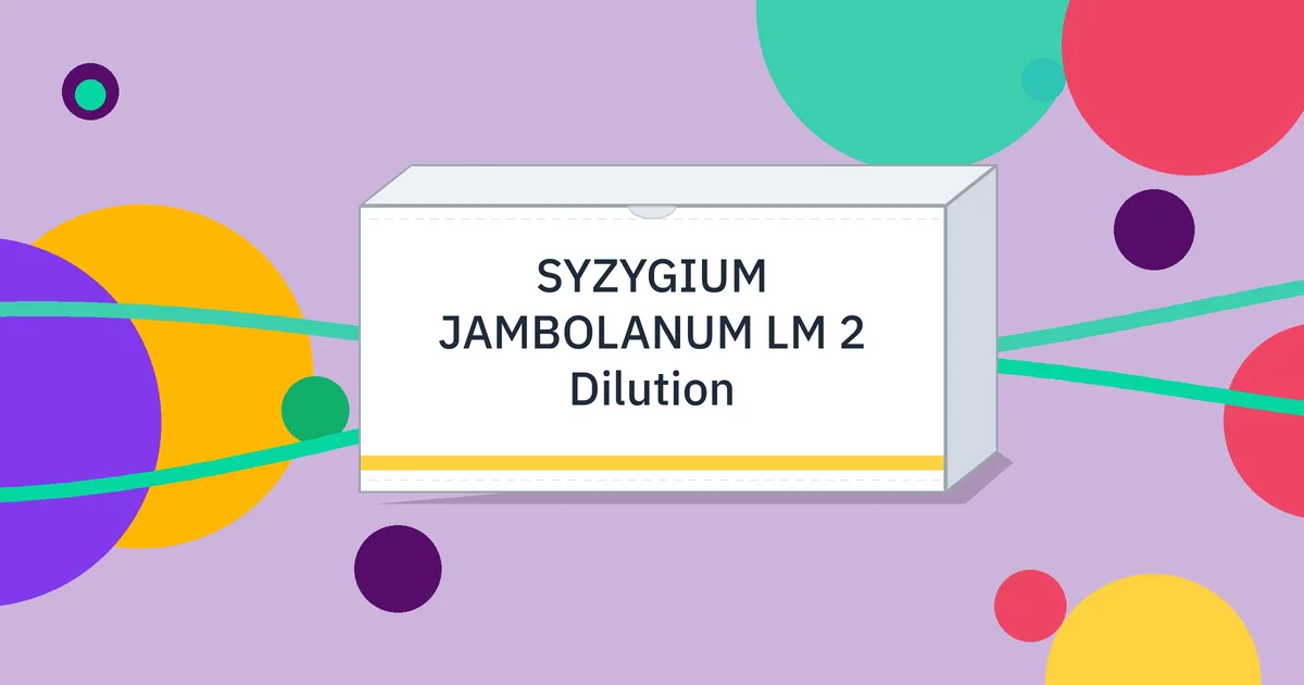 Symbolbild: Packung mit der Aufschrift SYZYGIUM JAMBOLANUM LM 2 Dilution (PZN 13212028) – Verfügbarkeit und Bezug in Apotheken in Frankfurt am Main