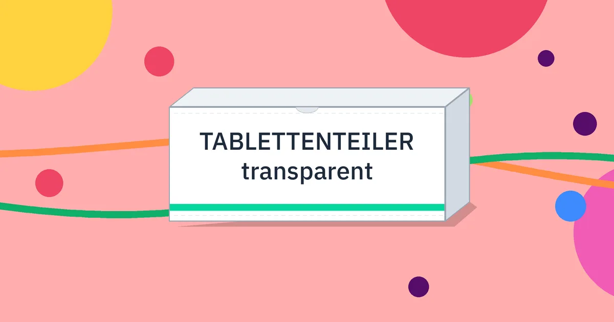 Symbolbild: Packung mit der Aufschrift TABLETTENTEILER transparent (PZN 10518436) – Verfügbarkeit und Bezug in Apotheken in Frankfurt am Main