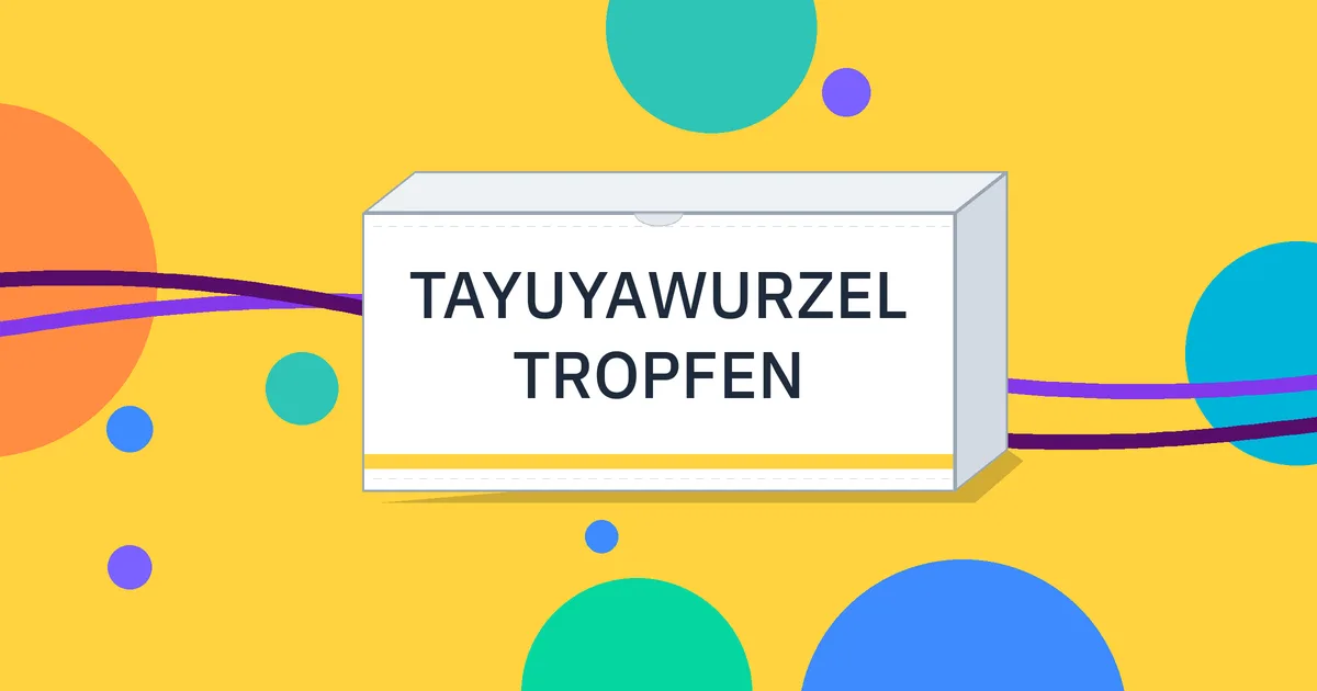 Symbolbild: Packung mit der Aufschrift TAYUYAWURZEL TROPFEN (PZN 14128778) – Verfügbarkeit und Bezug in Apotheken in Frankfurt am Main
