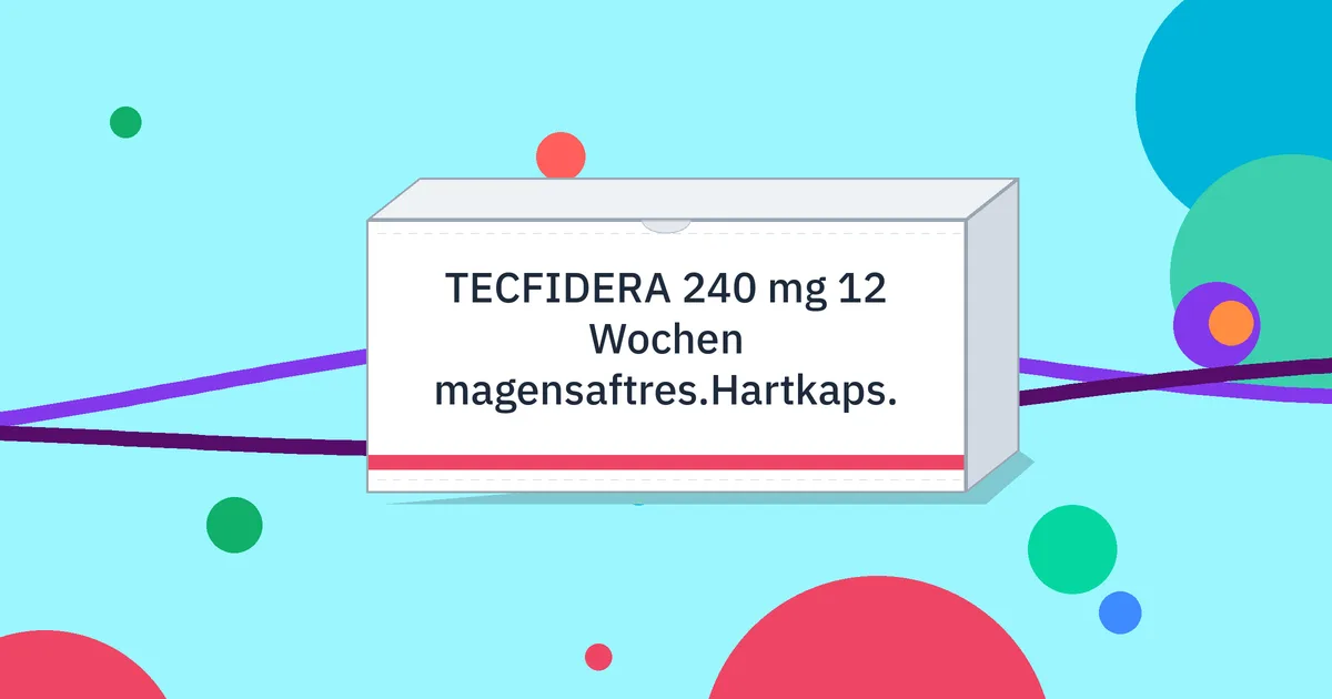 Symbolbild: Packung mit der Aufschrift TECFIDERA 240 mg 12 Wochen magensaftres.Hartkaps. (PZN 18330399) – Verfügbarkeit und Bezug in Apotheken in Frankfurt am Main