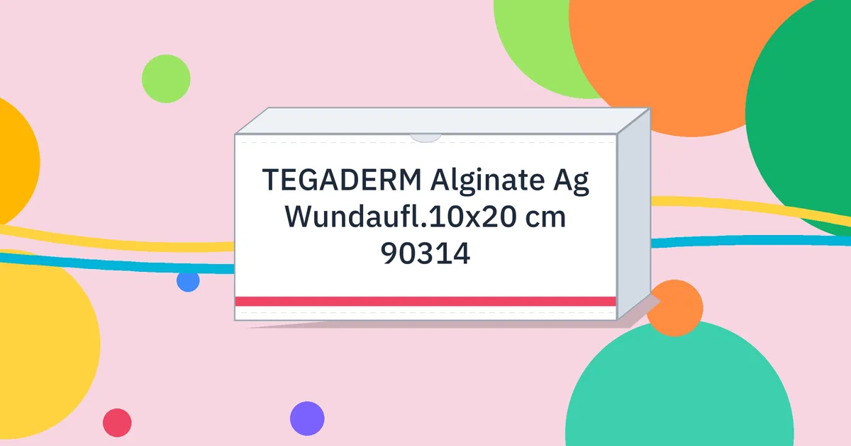Symbolbild: Packung mit der Aufschrift TEGADERM Alginate Ag Wundaufl.10x20 cm 90314 (PZN 09006547) – Verfügbarkeit und Bezug in Apotheken in Frankfurt am Main