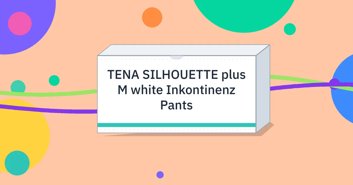 Symbolbild: Packung mit der Aufschrift TENA SILHOUETTE plus M white Inkontinenz Pants (PZN 18664893) – Verfügbarkeit und Bezug in Apotheken in Frankfurt am Main