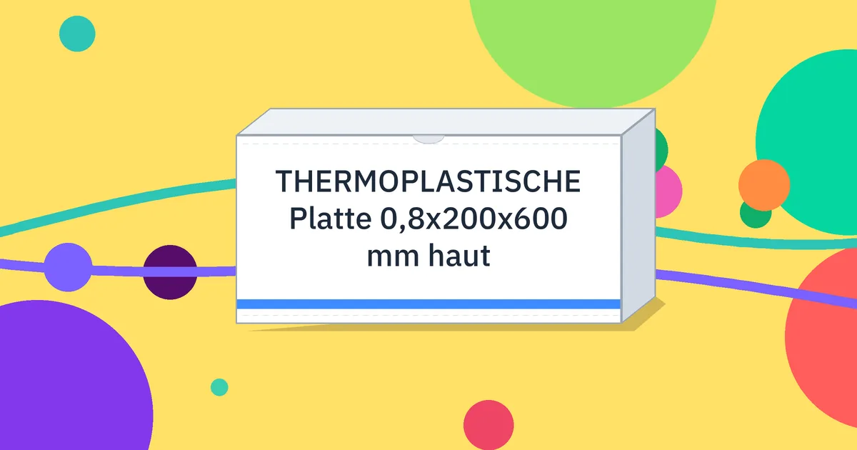Symbolbild: Packung mit der Aufschrift THERMOPLASTISCHE Platte 0,8x200x600 mm haut (PZN 11549835) – Verfügbarkeit und Bezug in Apotheken in Frankfurt am Main