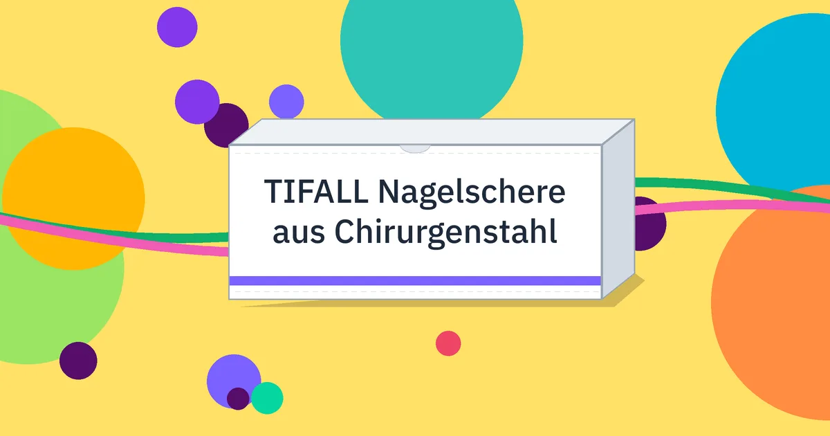 Symbolbild: Packung mit der Aufschrift TIFALL Nagelschere aus Chirurgenstahl (PZN 00082274) – Verfügbarkeit und Bezug in Apotheken in Frankfurt am Main