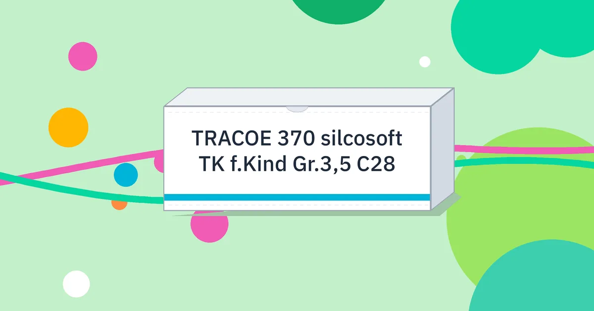 Symbolbild: Packung mit der Aufschrift TRACOE 370 silcosoft TK f.Kind Gr.3,5 C28 (PZN 14314245) – Verfügbarkeit und Bezug in Apotheken in Frankfurt am Main