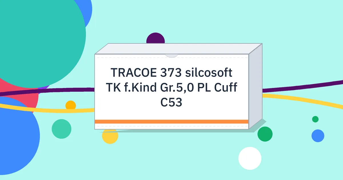 Symbolbild: Packung mit der Aufschrift TRACOE 373 silcosoft TK f.Kind Gr.5,0 PL Cuff C53 (PZN 14317479) – Verfügbarkeit und Bezug in Apotheken in Frankfurt am Main