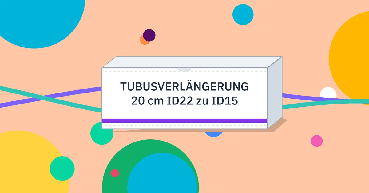 Symbolbild: Packung mit der Aufschrift TUBUSVERLÄNGERUNG 20 cm ID22 zu ID15 (PZN 10041164) – Verfügbarkeit und Bezug in Apotheken in Frankfurt am Main