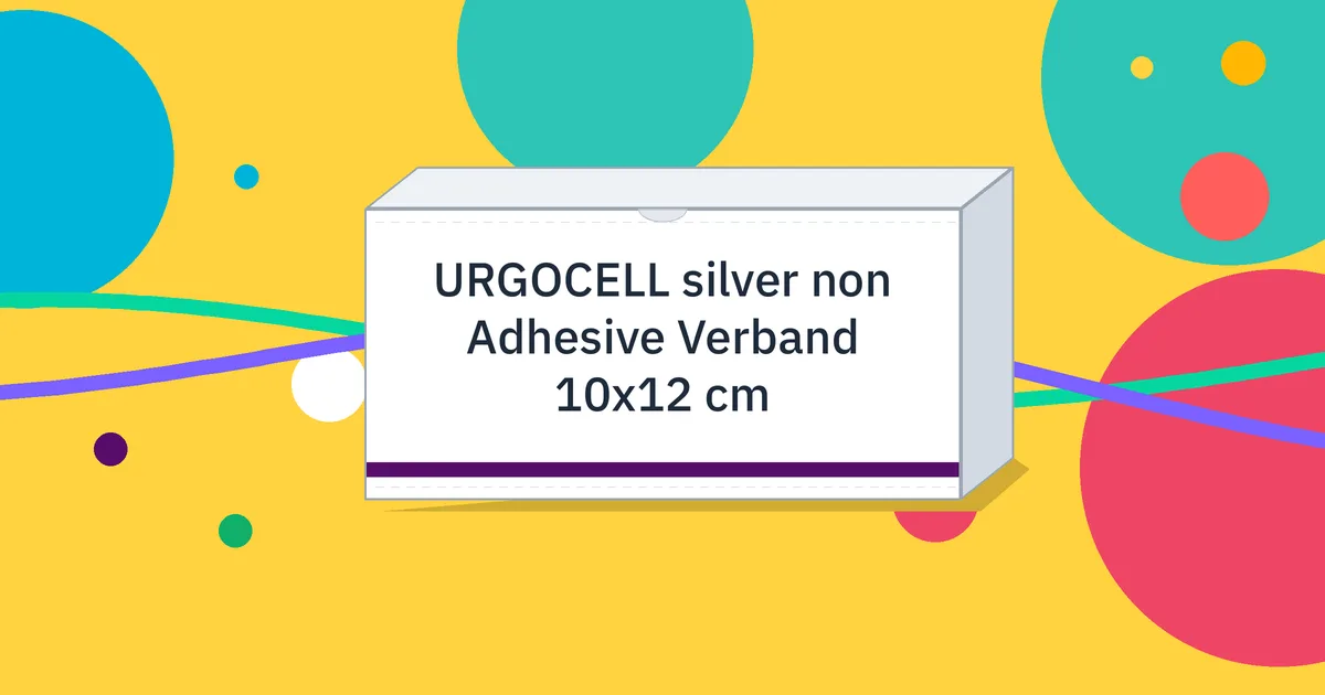 Symbolbild: Packung mit der Aufschrift URGOCELL silver non Adhesive Verband 10x12 cm (PZN 04667379) – Verfügbarkeit und Bezug in Apotheken in Frankfurt am Main