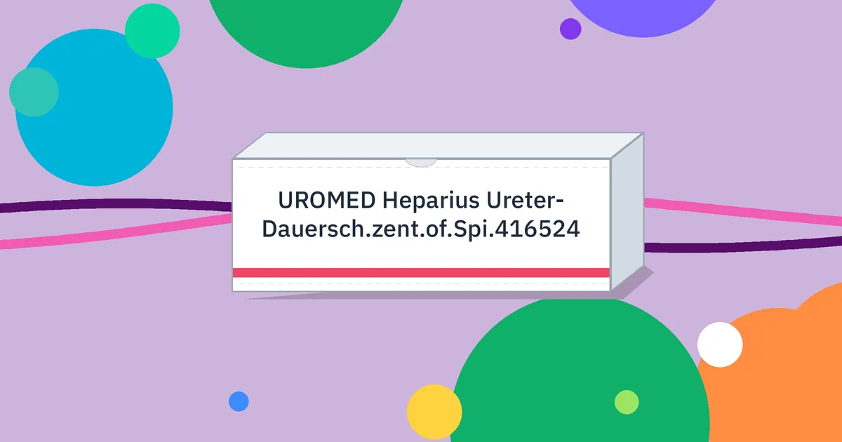 Symbolbild: Packung mit der Aufschrift UROMED Heparius Ureter-Dauersch.zent.of.Spi.416524 (PZN 11370384) – Verfügbarkeit und Bezug in Apotheken in Frankfurt am Main
