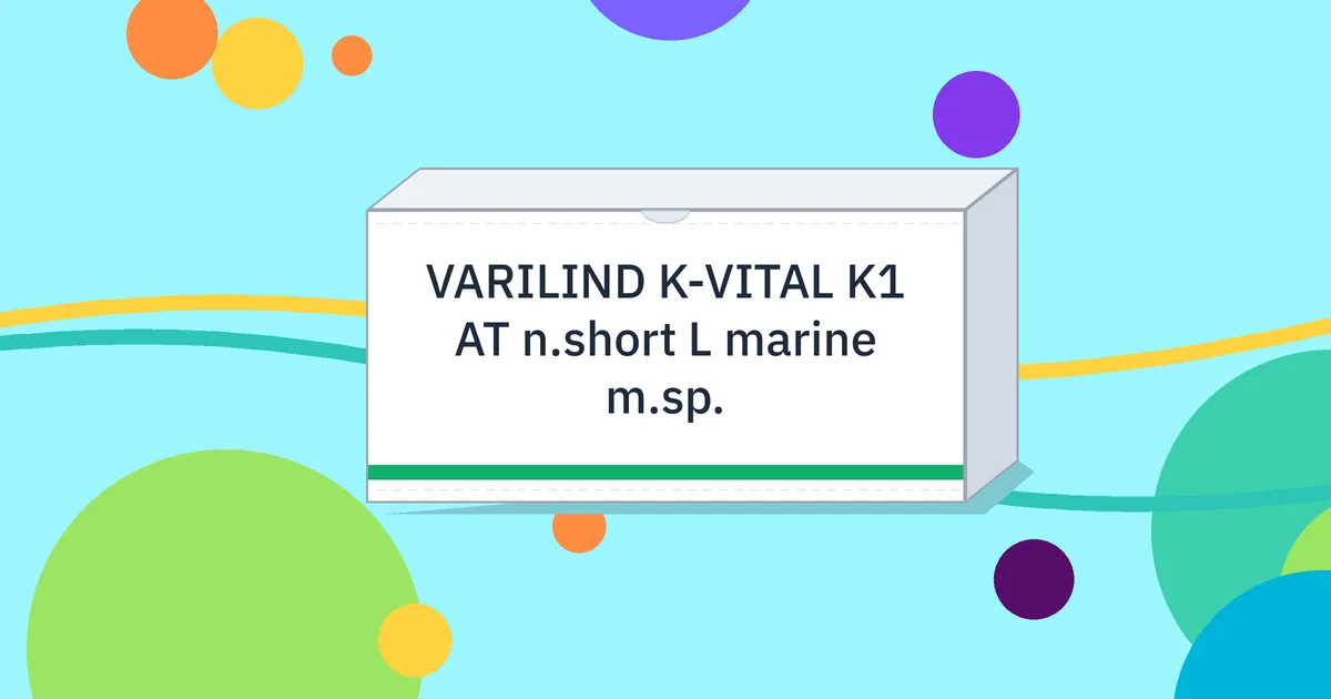 Symbolbild: Packung mit der Aufschrift VARILIND K-VITAL K1 AT n.short L marine m.sp. (PZN 20559933) – Verfügbarkeit und Bezug in Apotheken in Frankfurt am Main