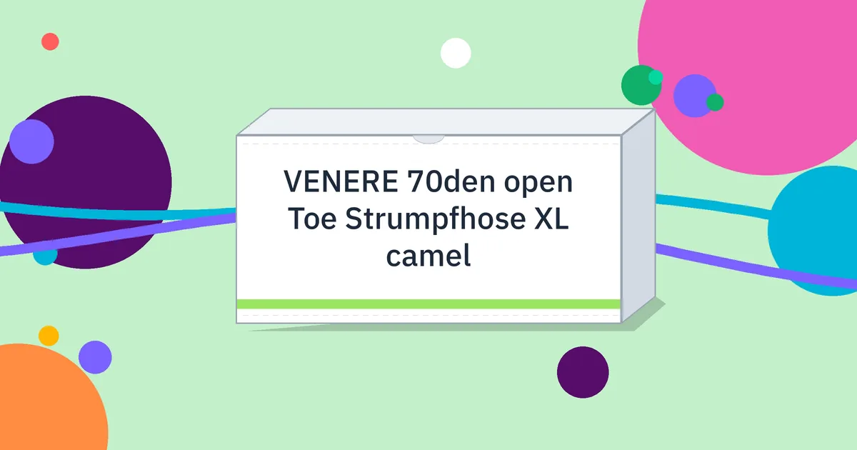 Symbolbild: Packung mit der Aufschrift VENERE 70den open Toe Strumpfhose XL camel (PZN 16174340) – Verfügbarkeit und Bezug in Apotheken in Frankfurt am Main