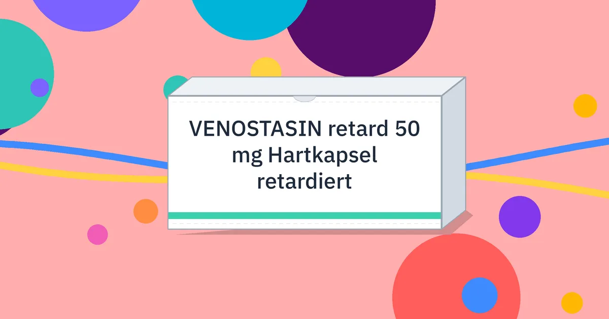 Symbolbild: Packung mit der Aufschrift VENOSTASIN retard 50 mg Hartkapsel retardiert (PZN 01273504) – Verfügbarkeit und Bezug in Apotheken in Frankfurt am Main
