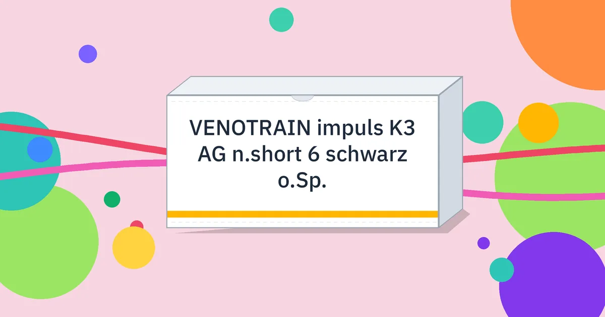 Symbolbild: Packung mit der Aufschrift VENOTRAIN impuls K3 AG n.short 6 schwarz o.Sp. (PZN 00503161) – Verfügbarkeit und Bezug in Apotheken in Frankfurt am Main