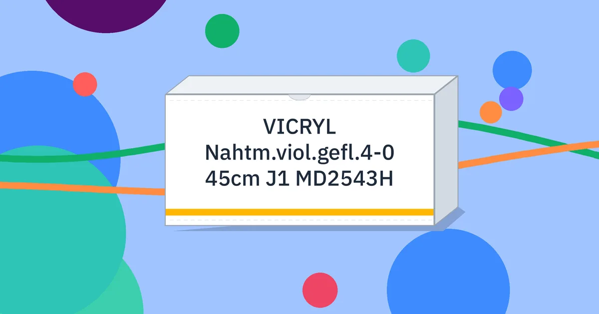 Symbolbild: Packung mit der Aufschrift VICRYL Nahtm.viol.gefl.4-0 45cm J1 MD2543H (PZN 16257652) – Verfügbarkeit und Bezug in Apotheken in Frankfurt am Main