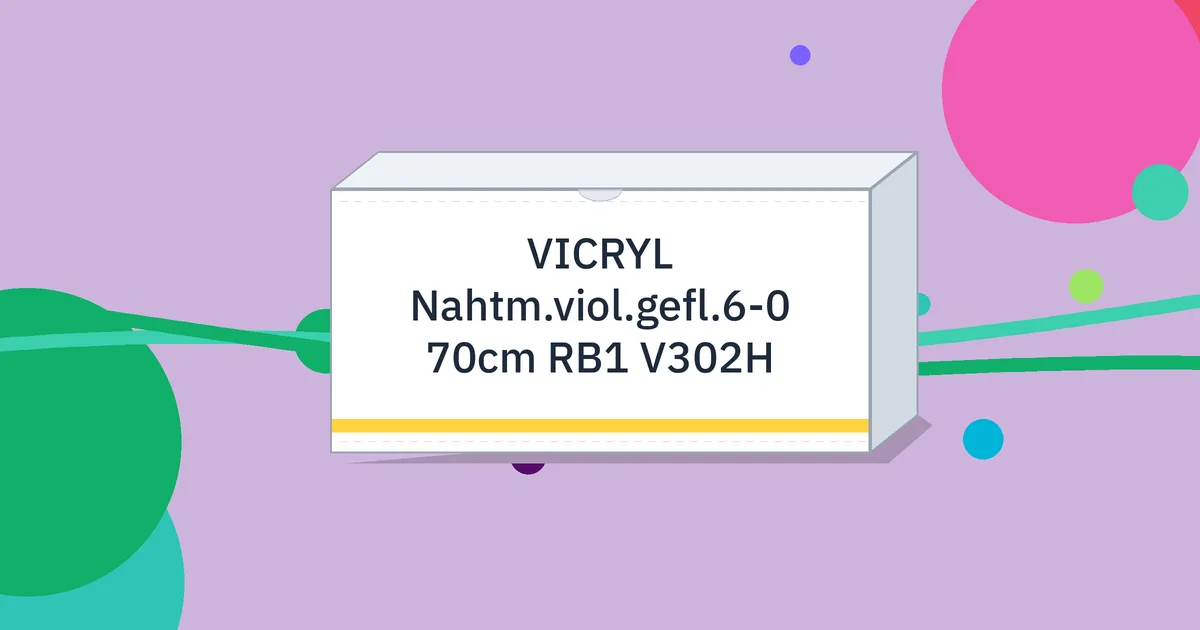 Symbolbild: Packung mit der Aufschrift VICRYL Nahtm.viol.gefl.6-0 70cm RB1 V302H (PZN 16809979) – Verfügbarkeit und Bezug in Apotheken in Frankfurt am Main