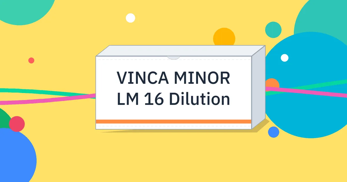 Symbolbild: Packung mit der Aufschrift VINCA MINOR LM 16 Dilution (PZN 13273716) – Verfügbarkeit und Bezug in Apotheken in Frankfurt am Main