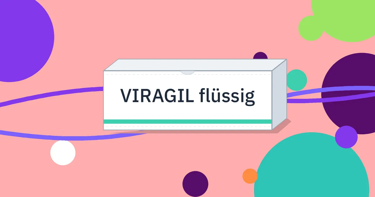 Symbolbild: Packung mit der Aufschrift VIRAGIL flüssig (PZN 03245392) – Verfügbarkeit und Bezug in Apotheken in Frankfurt am Main