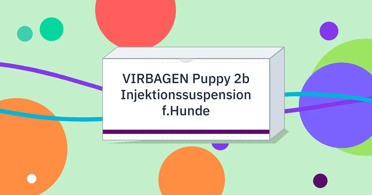 Symbolbild: Packung mit der Aufschrift VIRBAGEN Puppy 2b Injektionssuspension f.Hunde (PZN 04929690) – Verfügbarkeit und Bezug in Apotheken in Frankfurt am Main