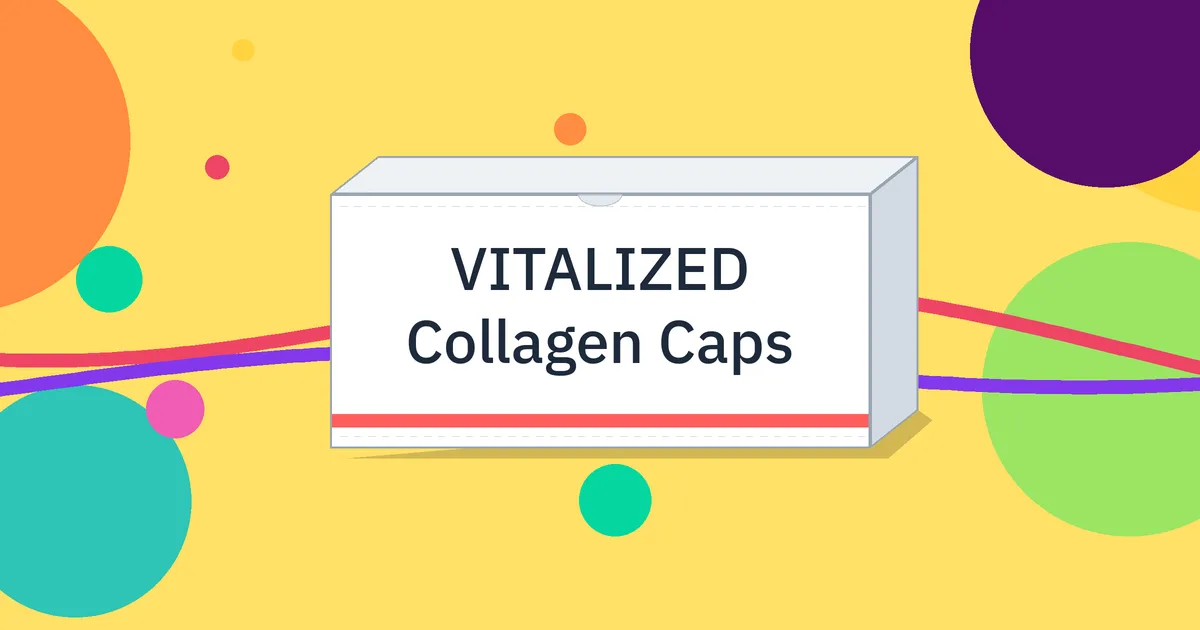 Symbolbild: Packung mit der Aufschrift VITALIZED Collagen Caps (PZN 19636918) – Verfügbarkeit und Bezug in Apotheken in Frankfurt am Main