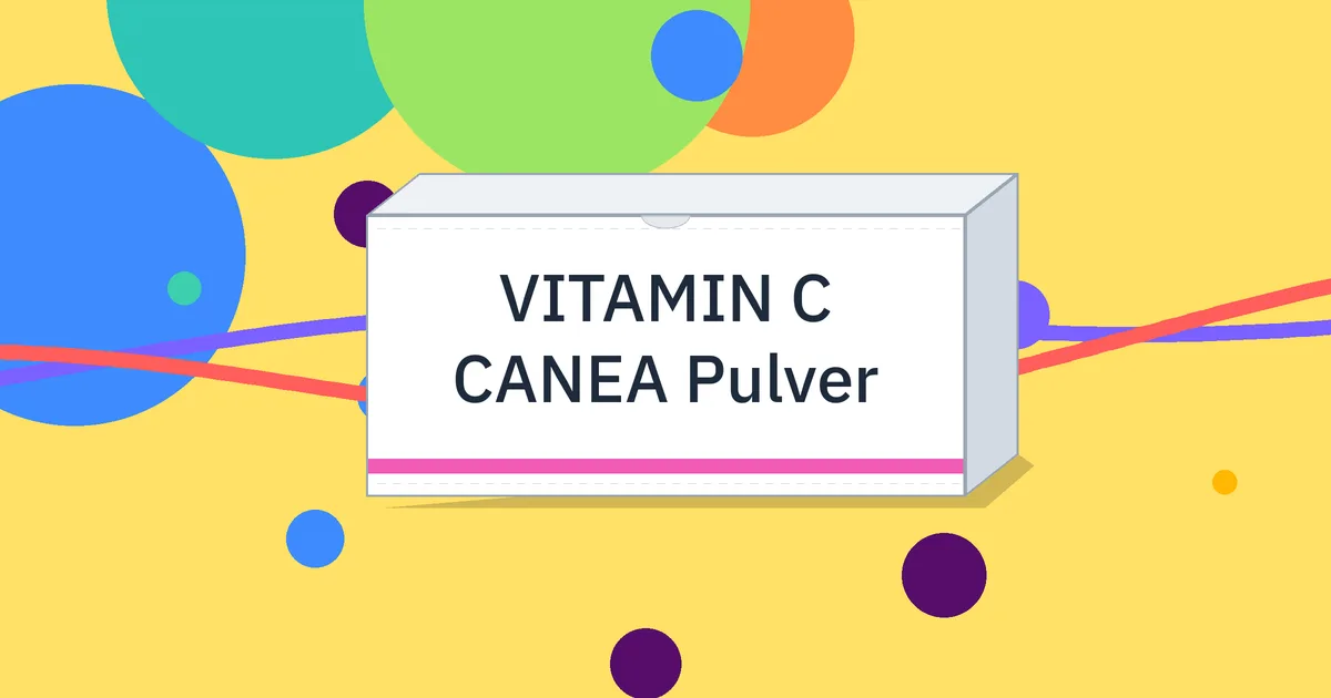 Symbolbild: Packung mit der Aufschrift VITAMIN C CANEA Pulver (PZN 07207856) – Verfügbarkeit und Bezug in Apotheken in Frankfurt am Main