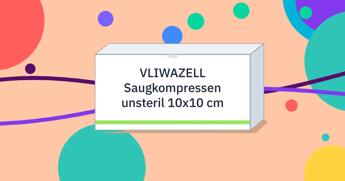 Symbolbild: Packung mit der Aufschrift VLIWAZELL Saugkompressen unsteril 10x10 cm (PZN 20846590) – Verfügbarkeit und Bezug in Apotheken in Frankfurt am Main