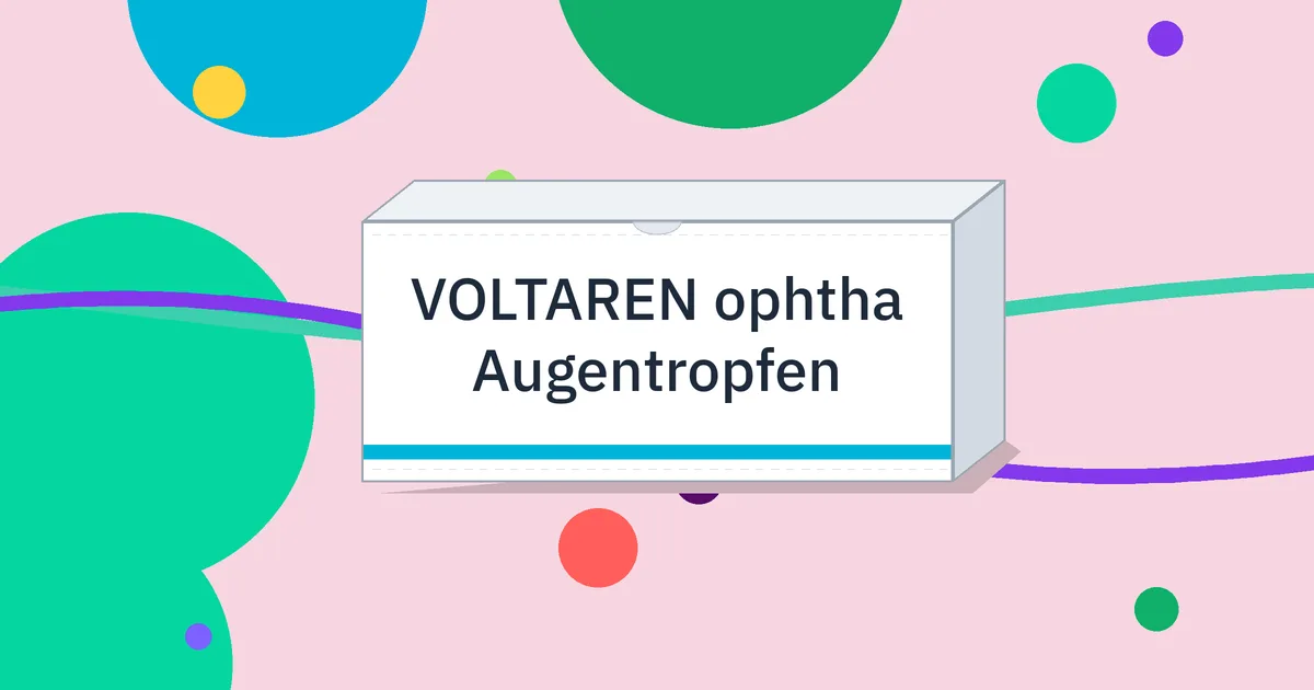 Symbolbild: Packung mit der Aufschrift VOLTAREN ophtha Augentropfen (PZN 02215845) – Verfügbarkeit und Bezug in Apotheken in Frankfurt am Main