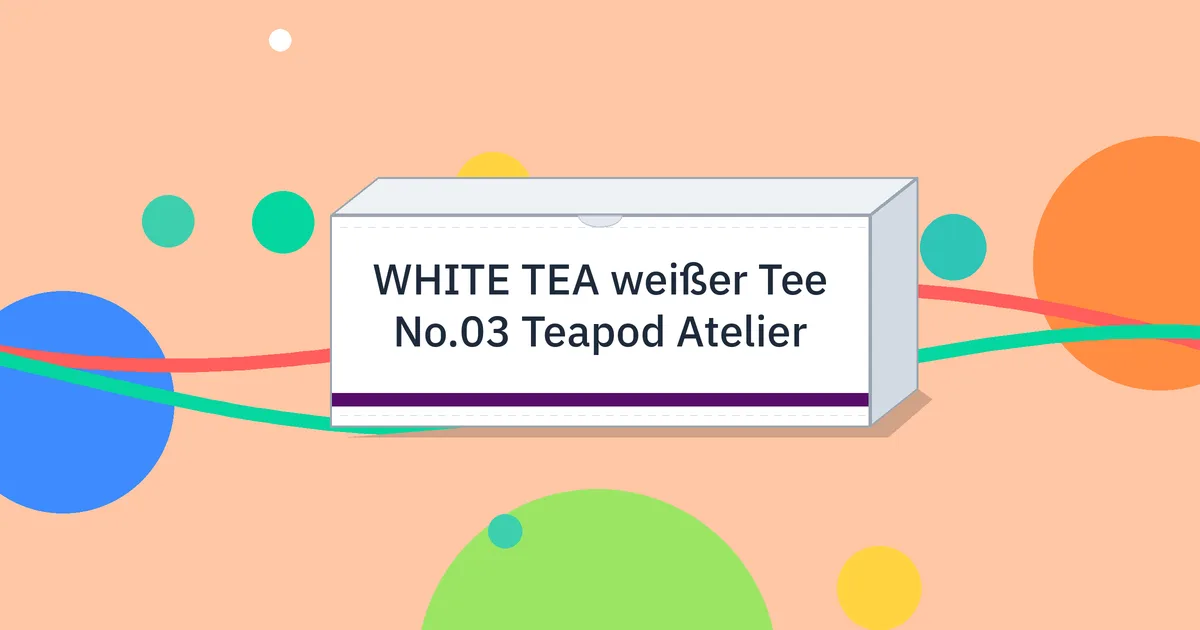 Symbolbild: Packung mit der Aufschrift WHITE TEA weißer Tee No.03 Teapod Atelier (PZN 17895544) – Verfügbarkeit und Bezug in Apotheken in Frankfurt am Main