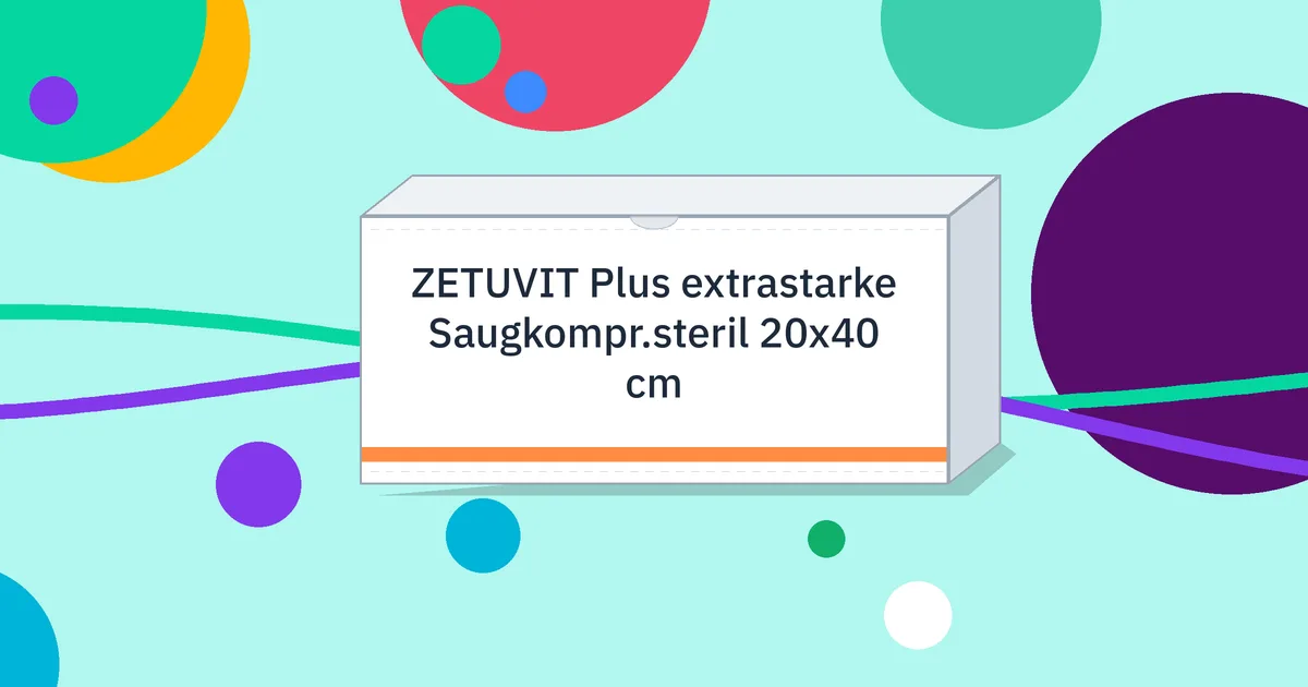 Symbolbild: Packung mit der Aufschrift ZETUVIT Plus extrastarke Saugkompr.steril 20x40 cm (PZN 19166855) – Verfügbarkeit und Bezug in Apotheken in Frankfurt am Main