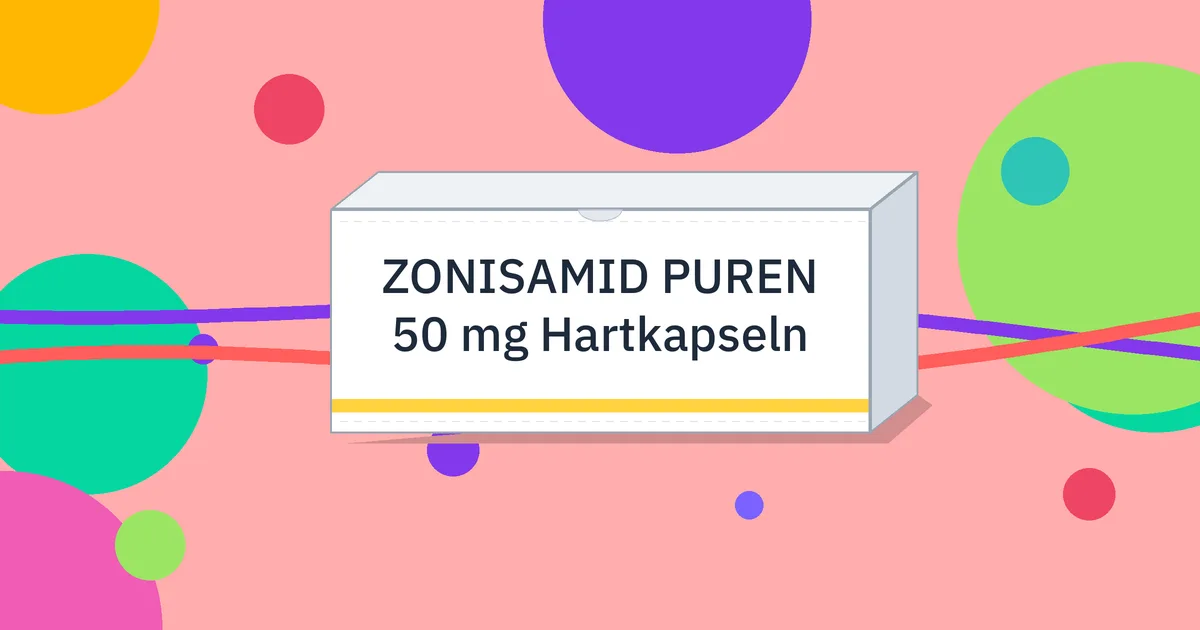 Symbolbild: Packung mit der Aufschrift ZONISAMID PUREN 50 mg Hartkapseln (PZN 19177149) – Verfügbarkeit und Bezug in Apotheken in Frankfurt am Main