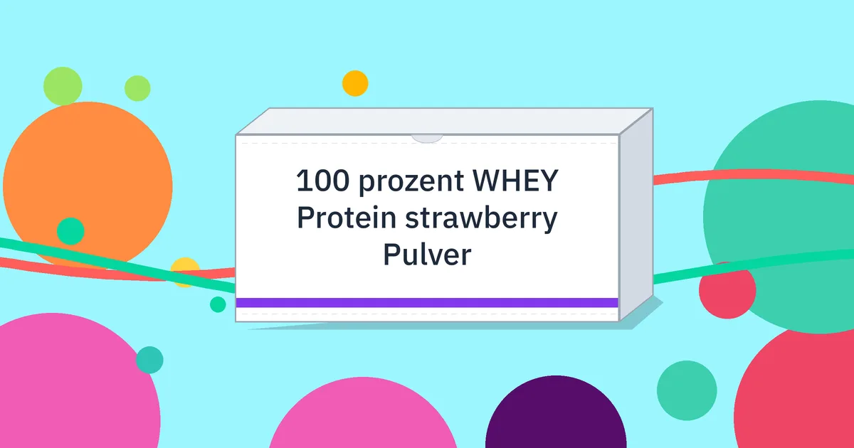Symbolbild: Packung mit der Aufschrift 100 prozent WHEY Protein strawberry Pulver (PZN 11290395) – Verfügbarkeit und Bezug in Apotheken in Frankfurt am Main