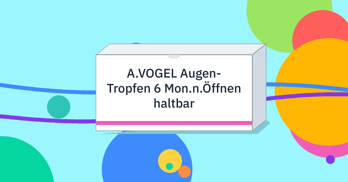 Symbolbild: Packung mit der Aufschrift A.VOGEL Augen-Tropfen 6 Mon.n.Öffnen haltbar (PZN 14213314) – Verfügbarkeit und Bezug in Apotheken in Frankfurt am Main