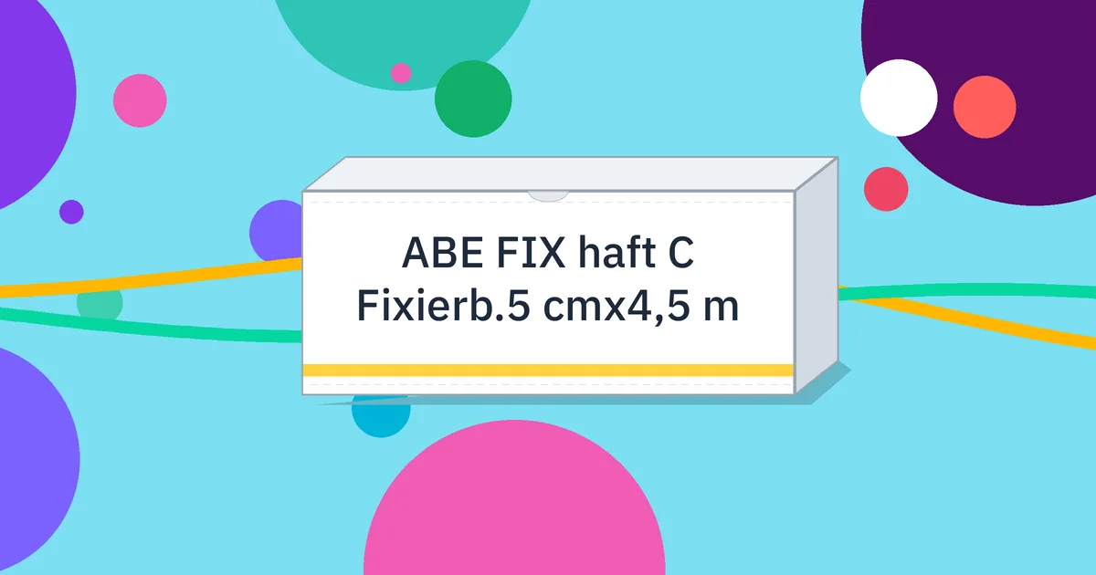 Symbolbild: Packung mit der Aufschrift ABE FIX haft C Fixierb.5 cmx4,5 m (PZN 14163823) – Verfügbarkeit und Bezug in Apotheken in Frankfurt am Main