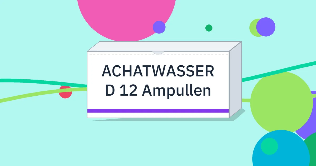 Symbolbild: Packung mit der Aufschrift ACHATWASSER D 12 Ampullen (PZN 00436499) – Verfügbarkeit und Bezug in Apotheken in Frankfurt am Main